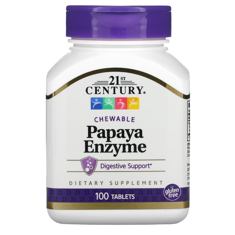 21st Century, Papaya Enzyme, Chewable, 100 Tablets – vitabal-lb
