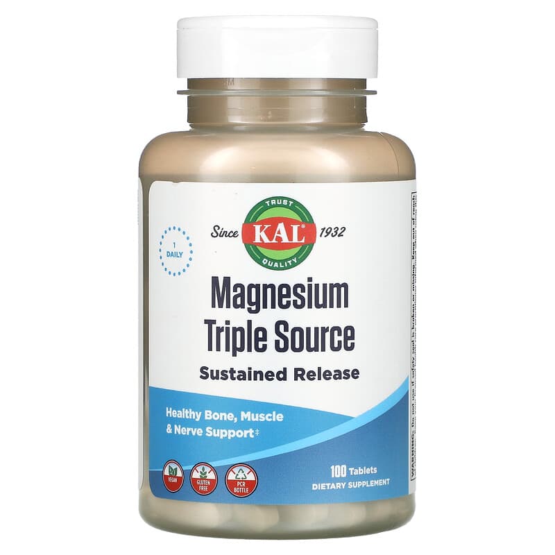 KAL, Magnesium Triple Source, 100 Tablets – vitabal-lb