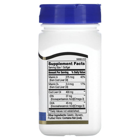 21st century, Cod Liver Oil, 400mg, 110 softgels – vitabal-lb