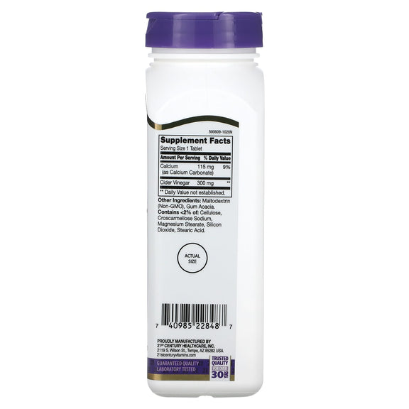 21st Century, Apple Cider Vinegar, 300 mg, 250 Tablets – vitabal-lb