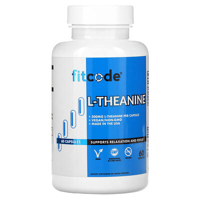 fitcode, L-Theanine, 200 mg, 60 Veggie Capsules – vitabal-lb